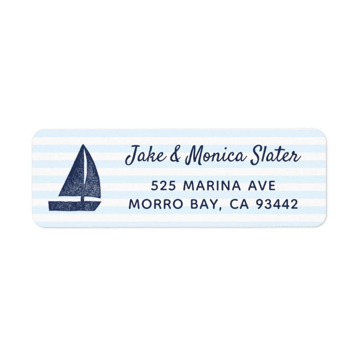 Navy Sailboat Nautical Return Address Label | Zazzle.com