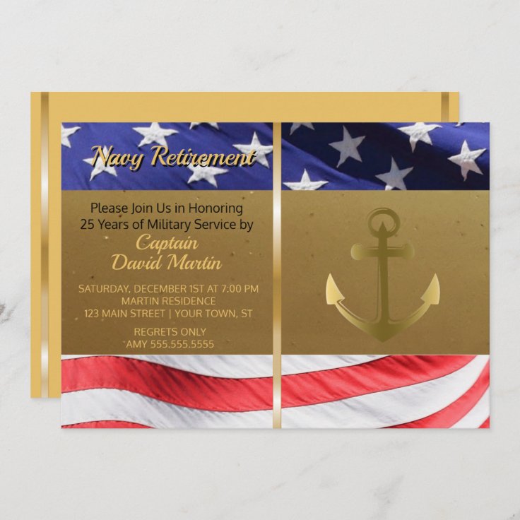 Navy Sailor Military Retirement Party Invitation | Zazzle