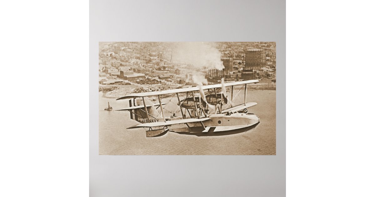 Navy Seaplane PN9 Flying Coastline Poster | Zazzle