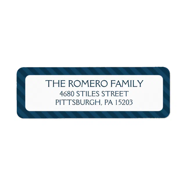 Navy Simple Stripes Custom Personalized Label | Zazzle