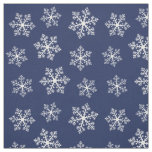 Blue Snowflake Fabric | Zazzle