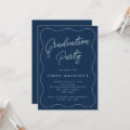 Navy Squiggle Graduation Party Invitation | Zazzle
