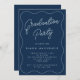 Navy Squiggle Graduation Party Invitation | Zazzle