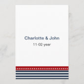 navy stripes, anchor, nautical menu cards | Zazzle