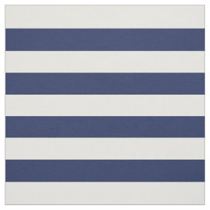 Navy Blue and White 1.5" Stripes Pattern Fabric | Zazzle