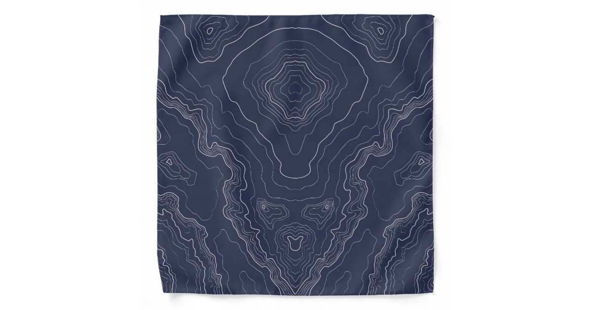 Navy topography map bandana | Zazzle