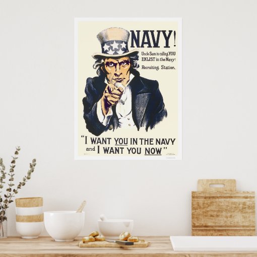 Navy! Uncle Sam is calling you Poster | Zazzle
