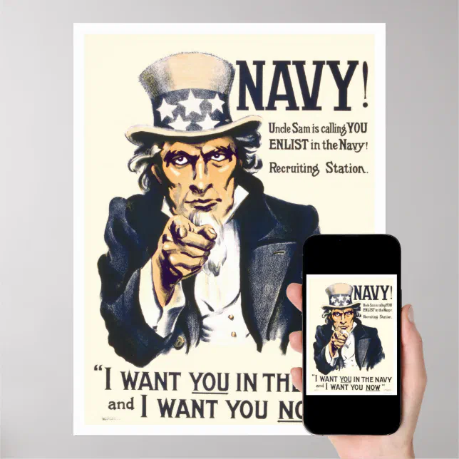 Navy! Uncle Sam is calling you Poster | Zazzle