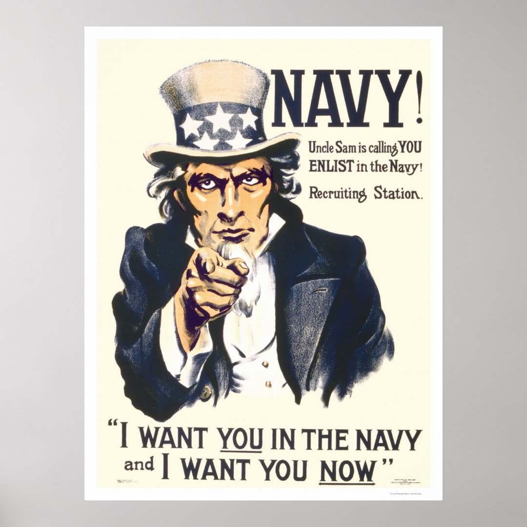 Navy! Uncle Sam is calling you Poster | Zazzle