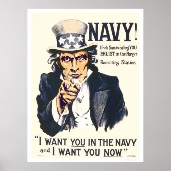 Navy! Uncle Sam is calling you Poster | Zazzle