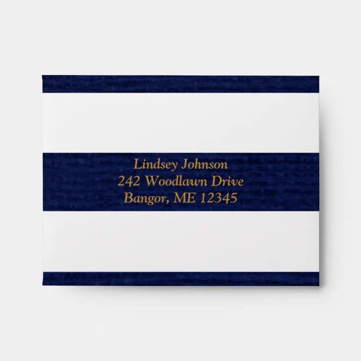 Navy, White Envelope for A2 RSVP | Zazzle