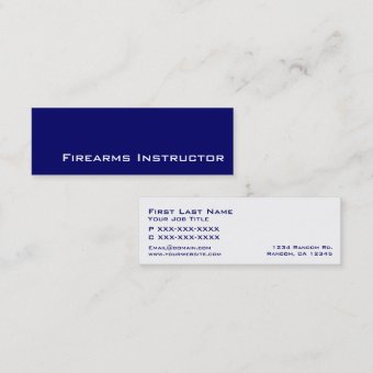 Navy white Firearms Instructor business cards | Zazzle