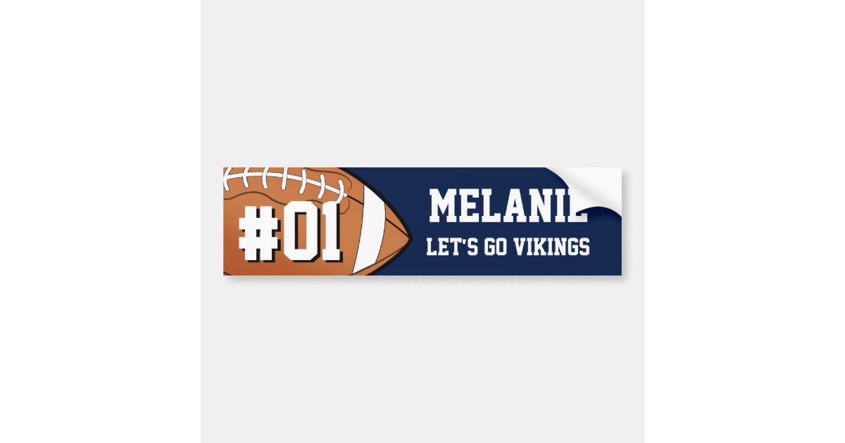 Navy White Football Team Bumper Sticker | Zazzle