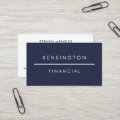 Navy & White Modern Financial Services Firm Business Card | Zazzle
