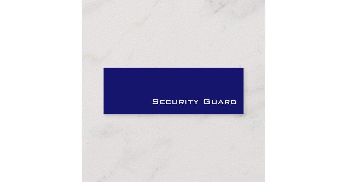 Navy white Security Guard business cards | Zazzle