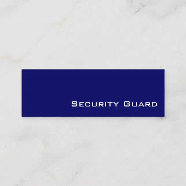 Navy white Security Guard business cards | Zazzle