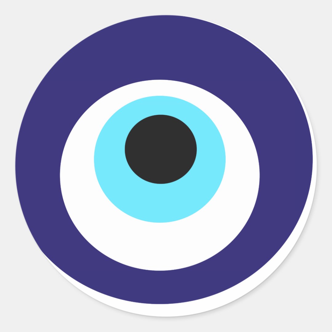 Nazar amulet (nazar boncuğu) classic round sticker | Zazzle