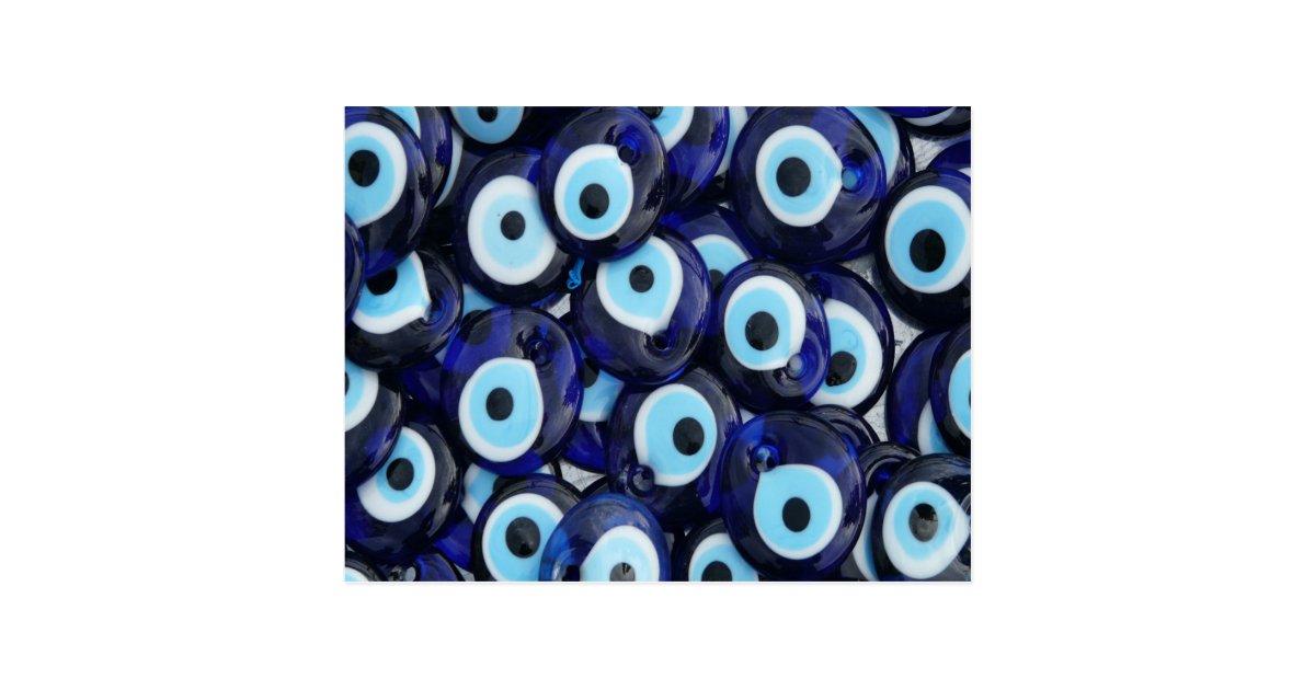 Nazar Amulets Evil Eye Stones Blue Pattern Postcard | Zazzle.com