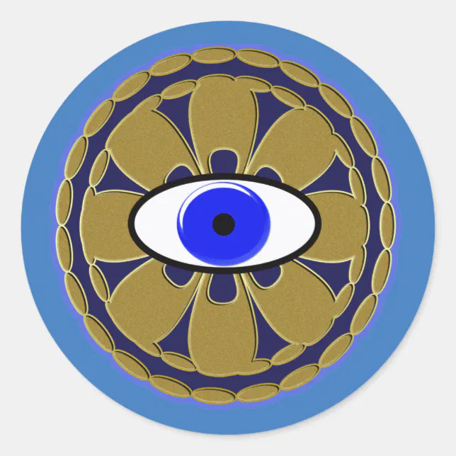 nazar "evil eye" amulet classic round sticker | Zazzle