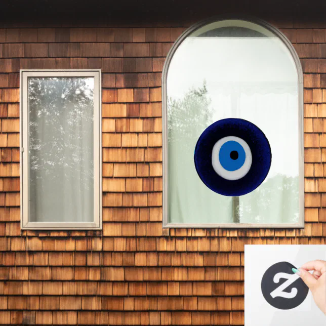 Nazar Evil Eye Protection Amulet Blue Bead Symbol Window Cling | Zazzle
