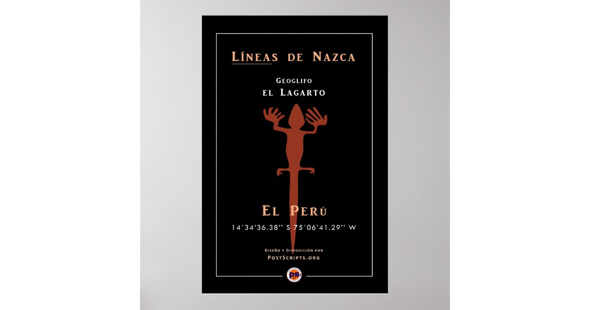 Nazca Geoglyphs-Lizard Poster | Zazzle