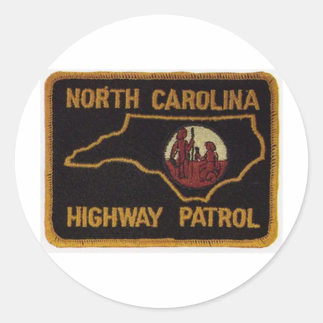 NC STATE TROOPER CLASSIC ROUND STICKER | Zazzle
