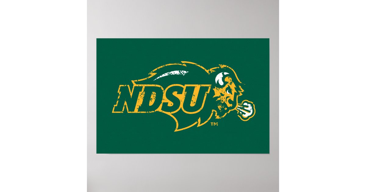 NDSU Bison Distressed Poster | Zazzle