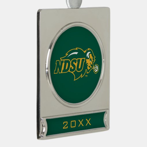 NDSU Bison Silver Plated Banner Ornament | Zazzle