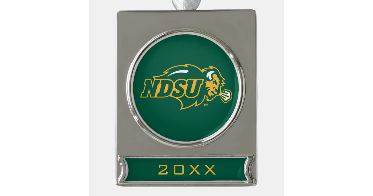 NDSU Bison Silver Plated Banner Ornament | Zazzle