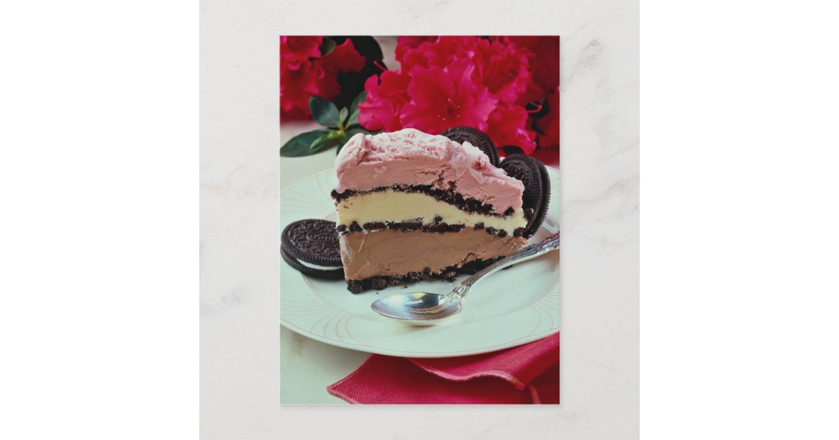 Neapolitan ice-cream pie postcard | Zazzle
