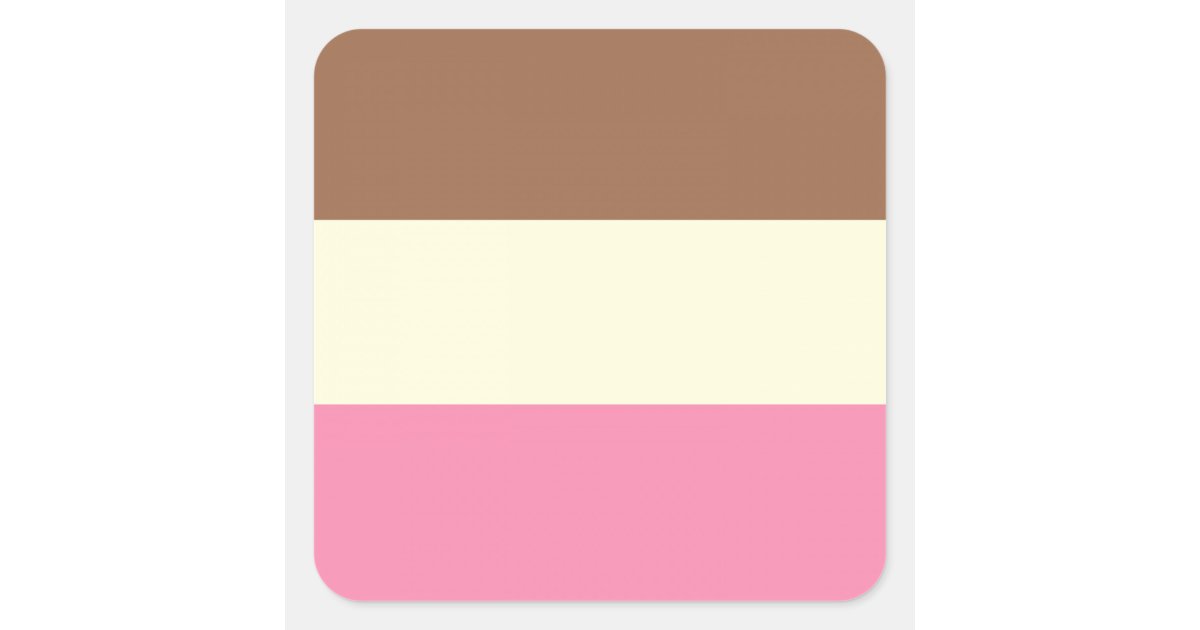 Neapolitan Ice Cream Square Sticker | Zazzle