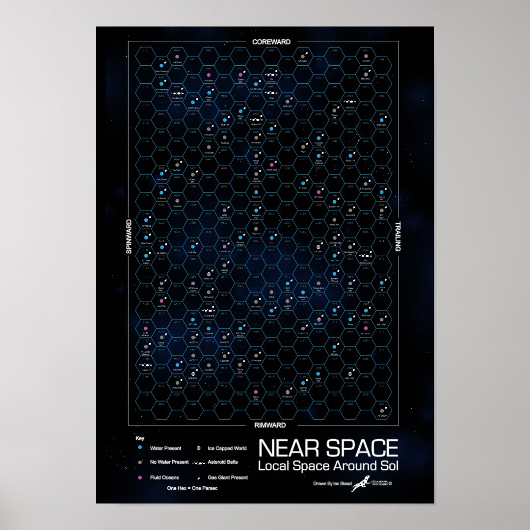 Near Space Hexagon Poster Star-Map | Zazzle