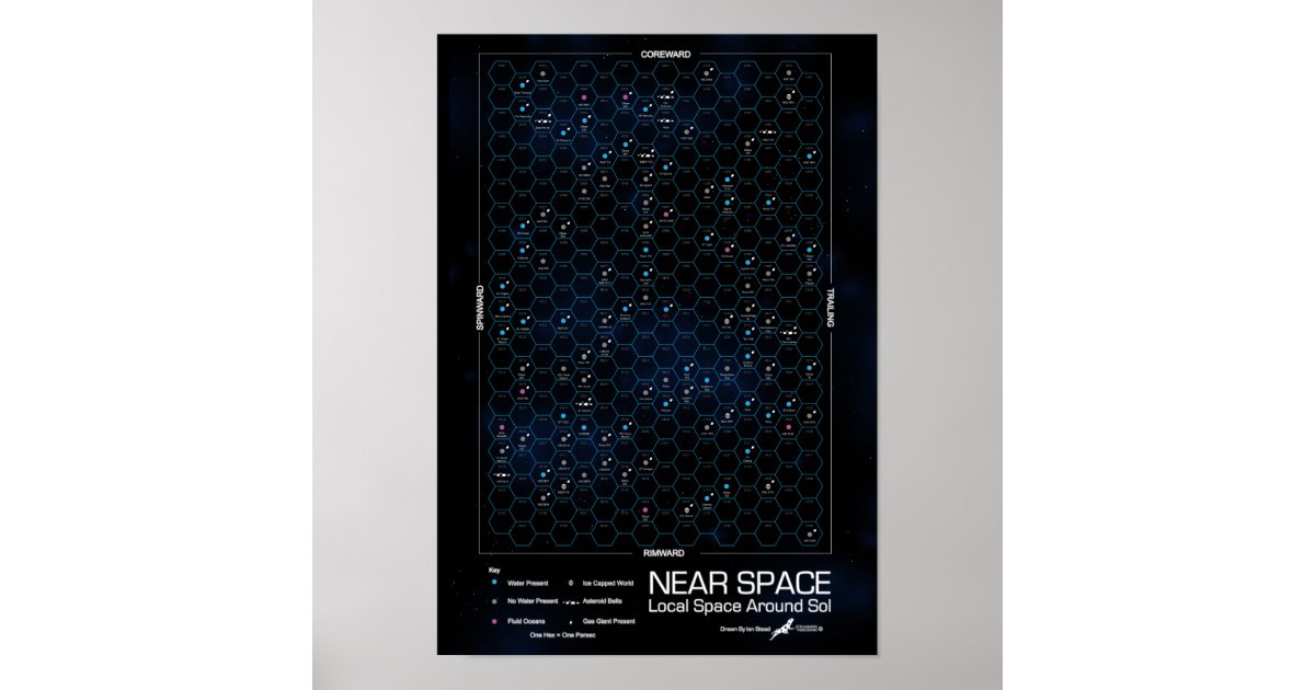 Near Space Hexagon Poster Star-Map | Zazzle