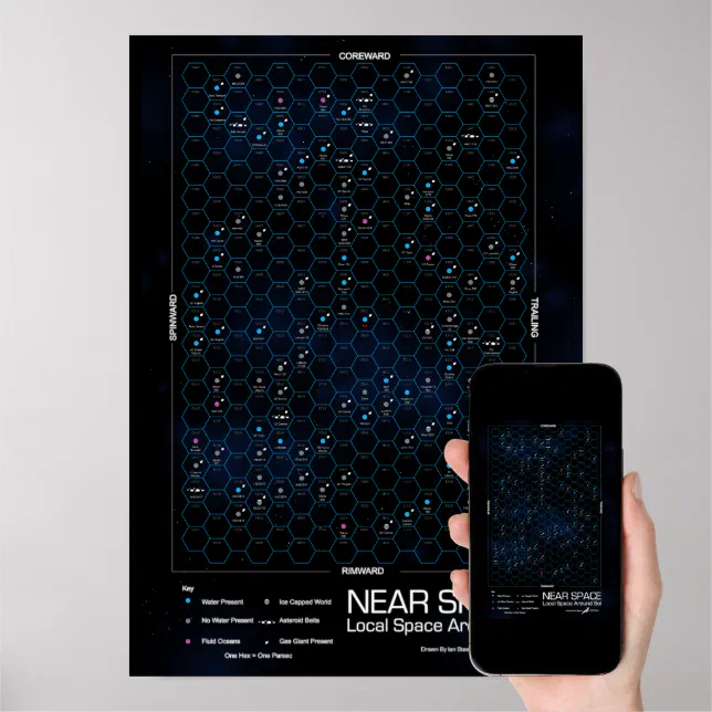 Near Space Hexagon Poster Star-Map | Zazzle