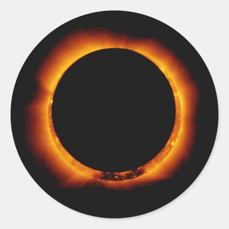 Near Total Solar Eclipse Classic Round Sticker | Zazzle