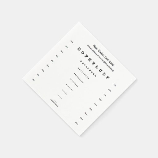Near Vision Test Card Visual Acuity Exam Paper Napkins | Zazzle