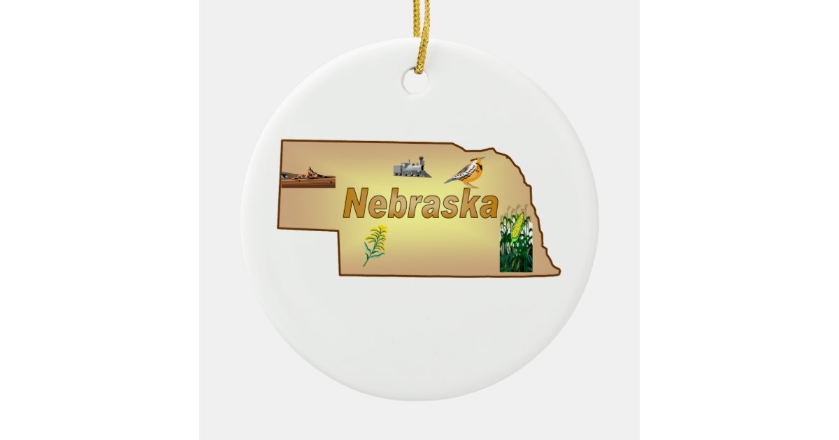 Nebraska Christmas Tree Ornament | Zazzle