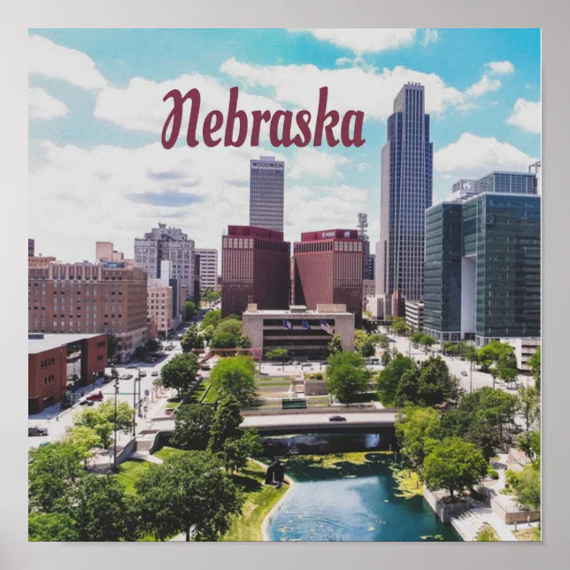 Nebraska City Skyline Omaha Poster | Zazzle