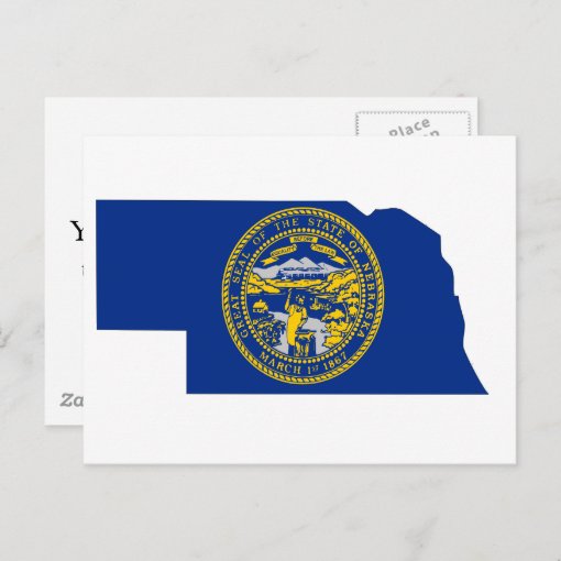 Nebraska Flag Map Postcard | Zazzle