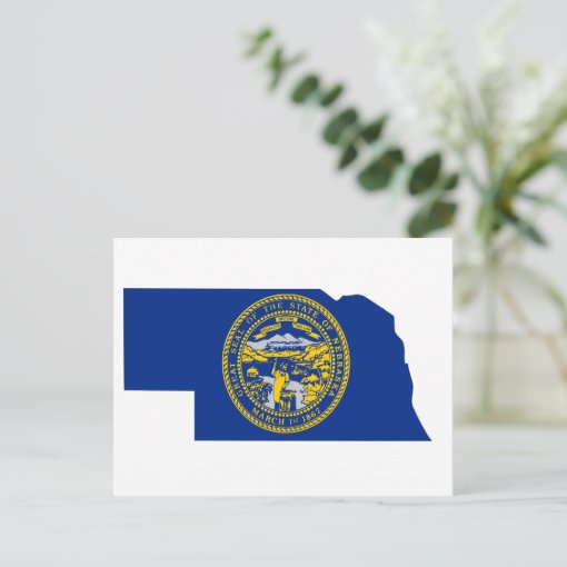 Nebraska Flag Map Postcard | Zazzle