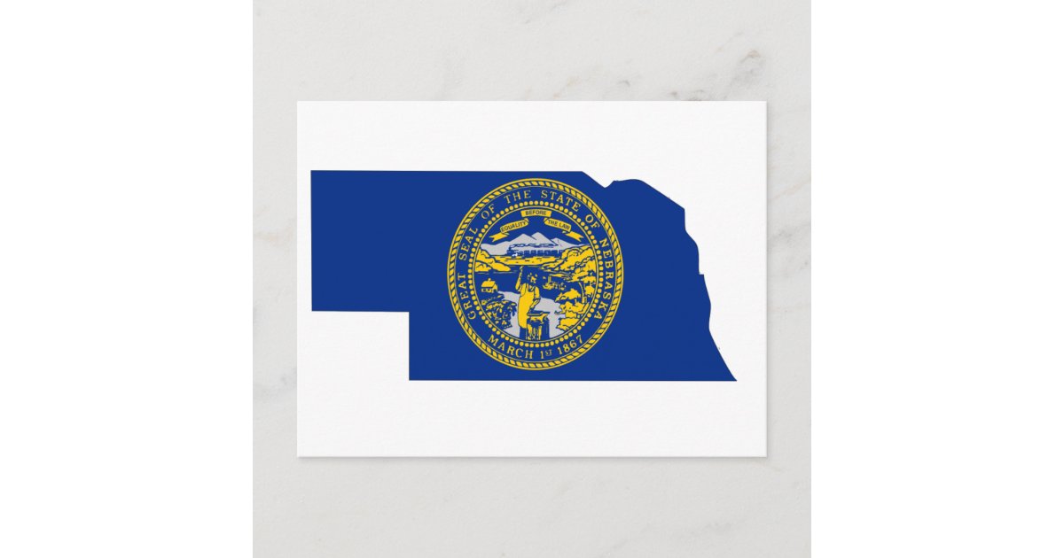 Nebraska Flag Map Postcard | Zazzle