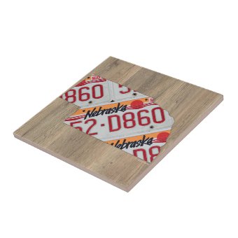 Nebraska License Plate Map Ceramic Tile | Zazzle