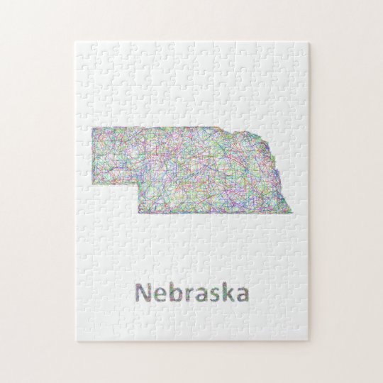 Nebraska map jigsaw puzzle | Zazzle.com