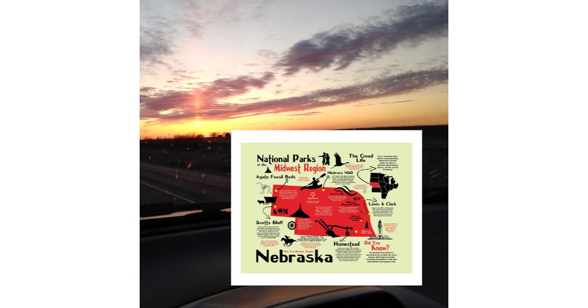 Nebraska National Parks Map Postcard | Zazzle