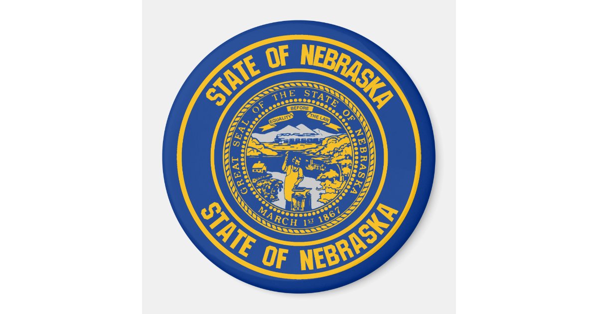 Nebraska Round Emblem Magnet | Zazzle
