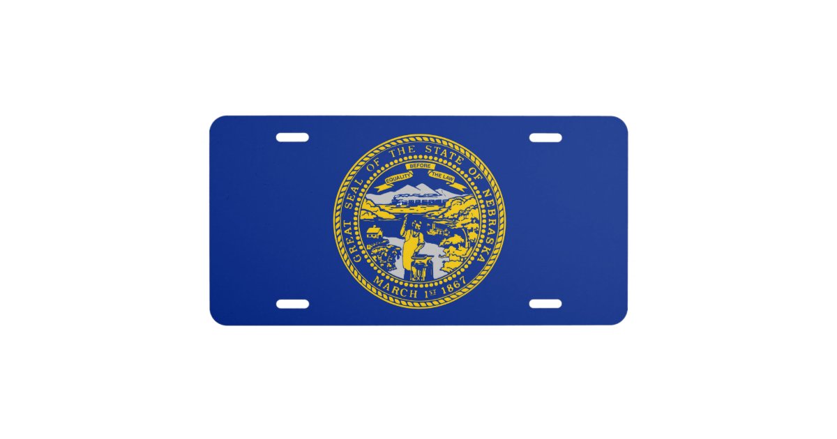 Nebraska State Flag Design License Plate | Zazzle