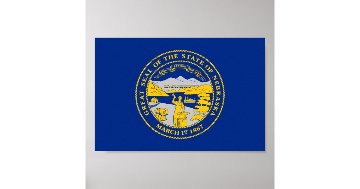 Nebraska State Flag Poster | Zazzle