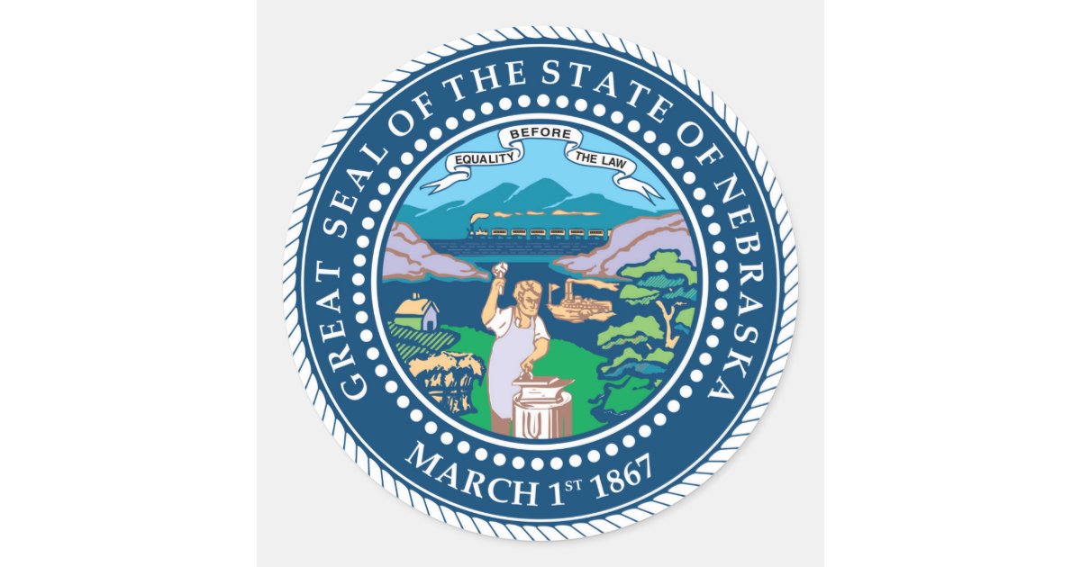Nebraska state seal america republic symbol flag | Zazzle