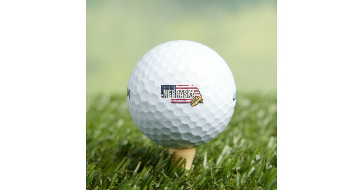 Nebraska United States Retro State Map Vintage USA Golf Balls | Zazzle