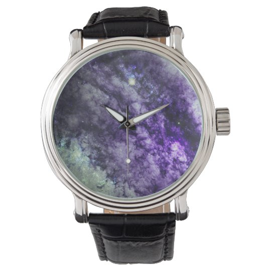 Nebula and Star In Amethyst Watches | Zazzle.com